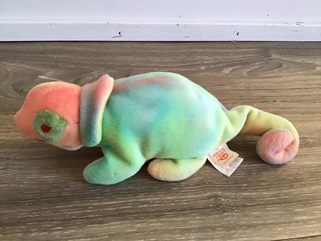 TY Beanie Baby “rainbow” Chameleon Plush (9 Inch) Vintage Stuffed ...