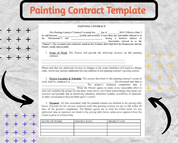 Painting Contract painting Contract Template Painting - Etsy