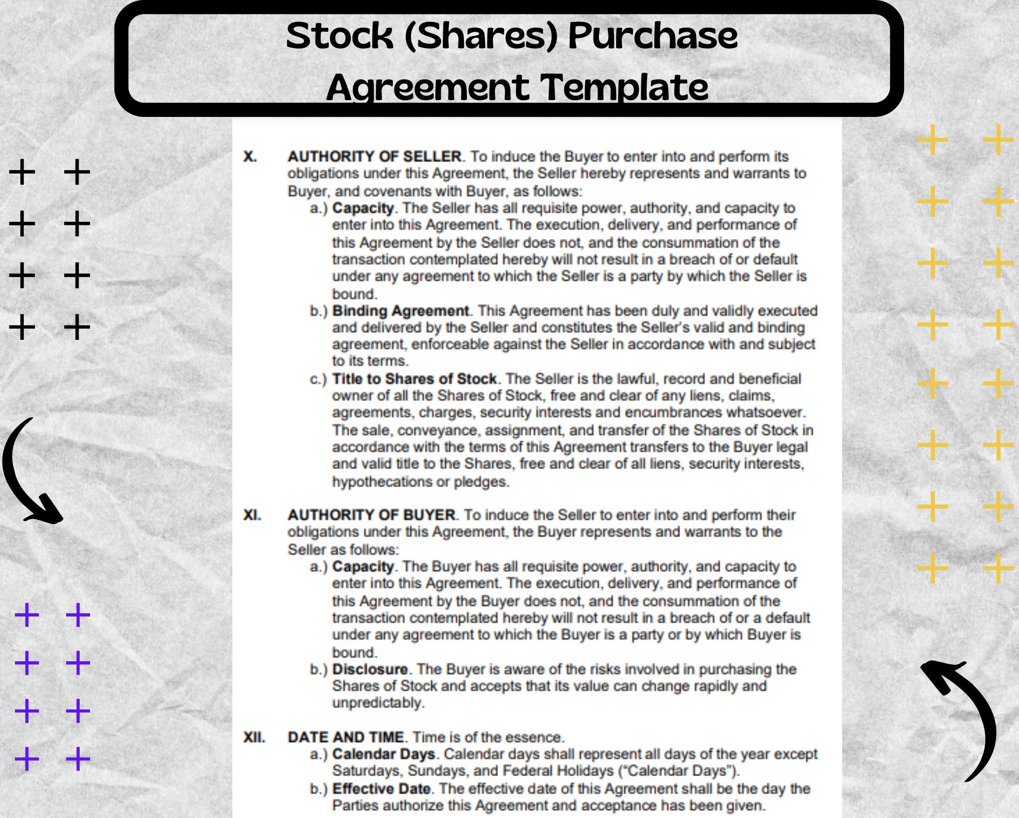 Stock (shares) Purchase Agreement Template - Stock (shares) Purchase ...
