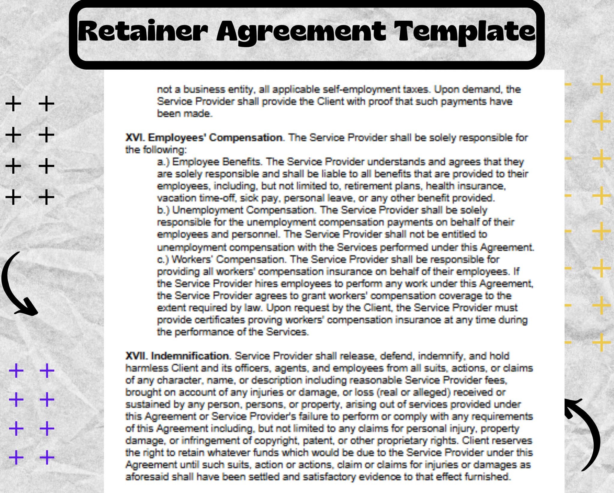 Retainer Agreement Template | Sample - Retainer Agreement Form - Etsy