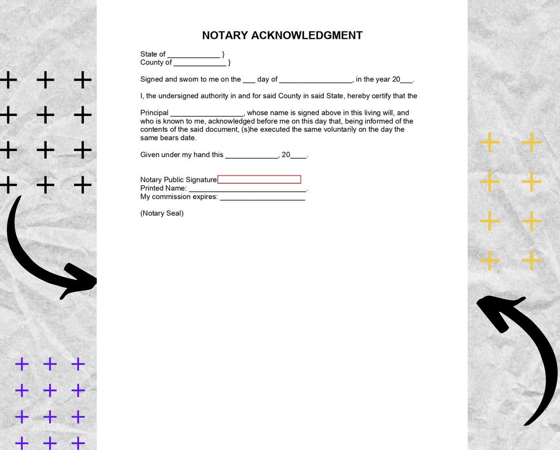 Living Will Form - Living Will Declaration- Living Will Template ...