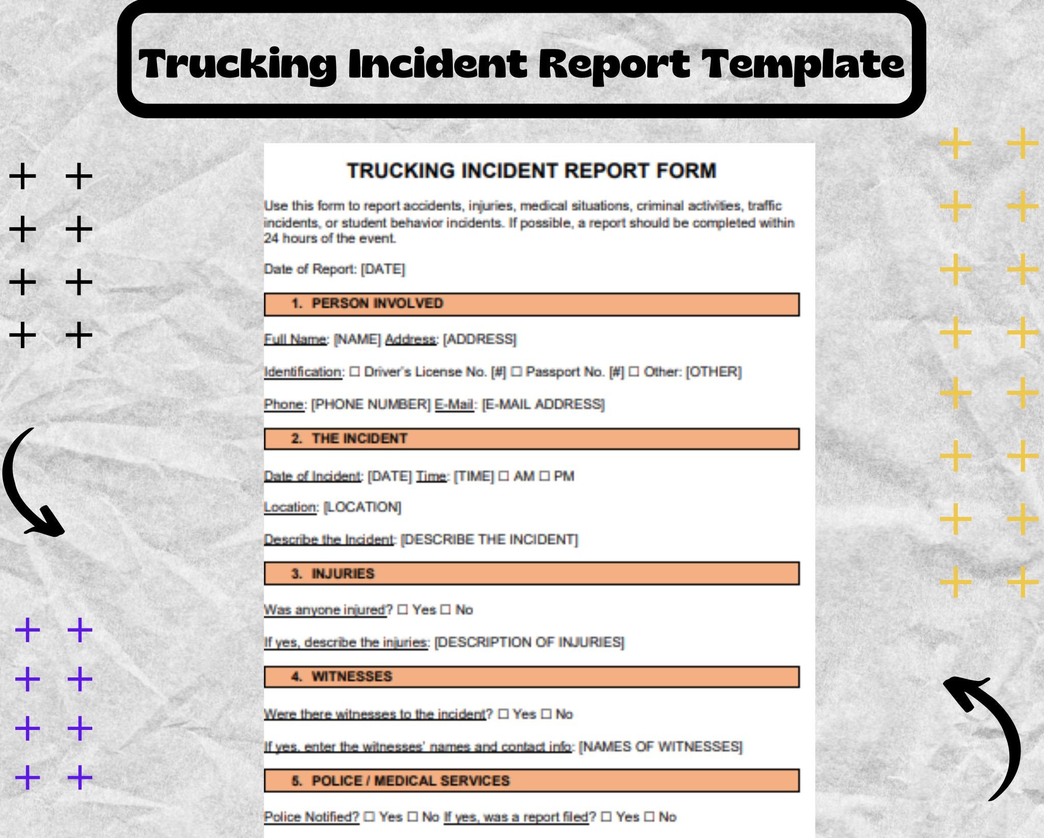 Trucking Incident Report Template - Trucking Incident Report Forms ...
