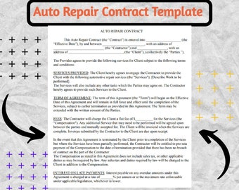 Auto Repair Agreement - Etsy