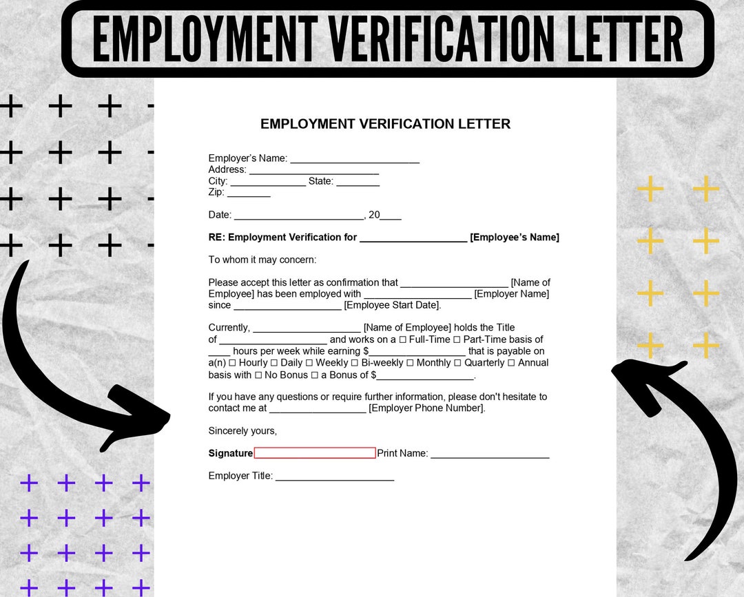 Employment Verification Letter Form - Employment Verification Letter ...