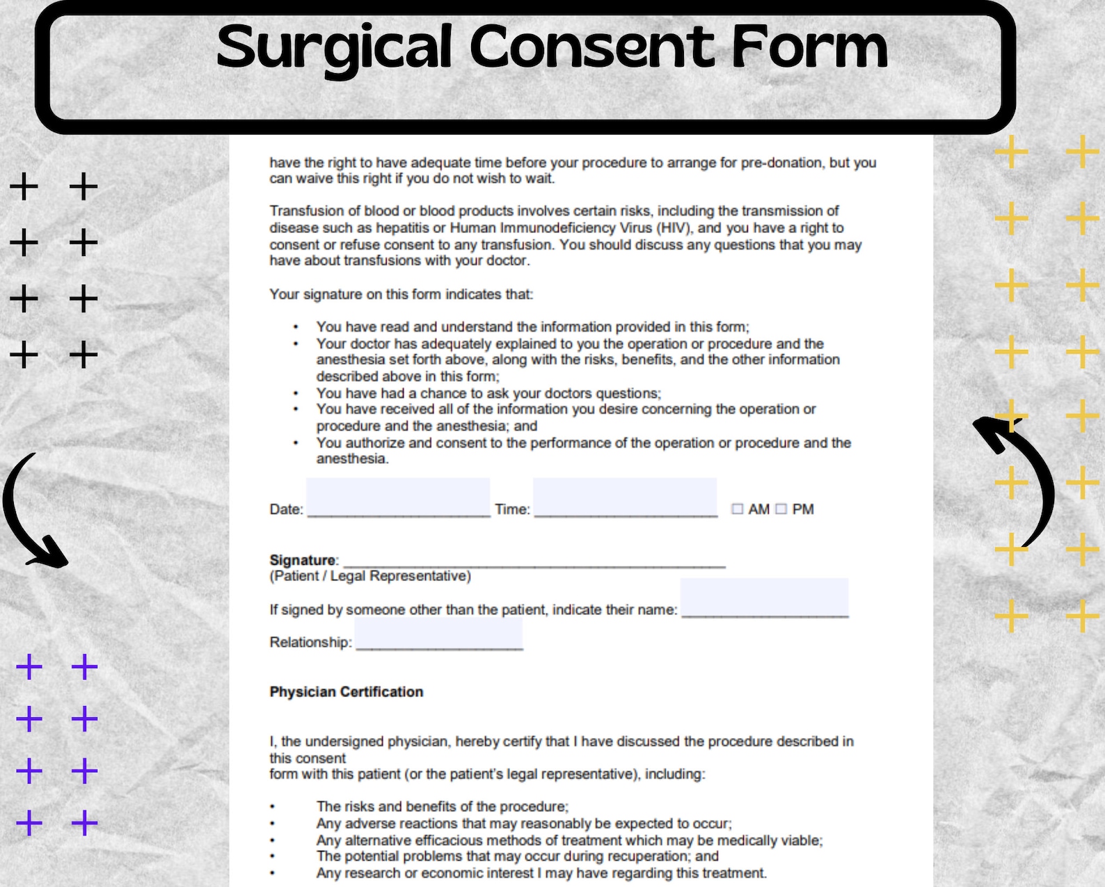 Surgical Consent -informed Consent to Surgery - Surgical Consent Form ...