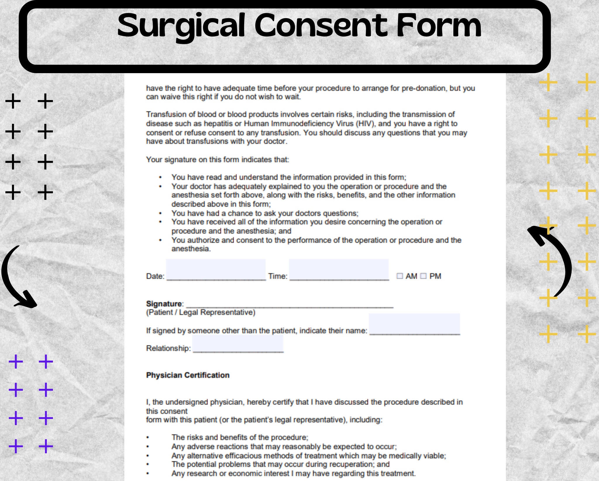 Surgical Consent -informed Consent to Surgery - Surgical Consent Form ...