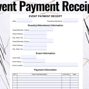 Event Payment Receipt - Event Payment Receipt Form - Event Payment ...