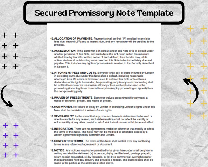 Secured Promissory Note Form - Secured Promissory Note Template ...
