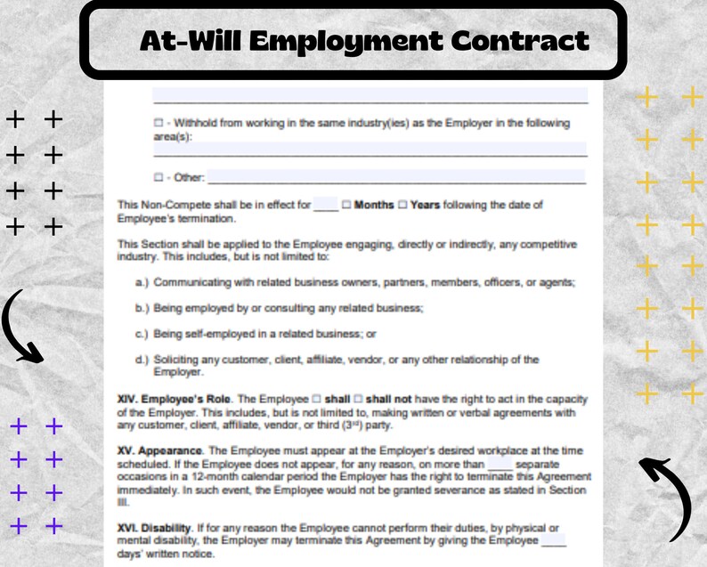 At-will Employment Contract - At-will Employment Contract Form - At ...