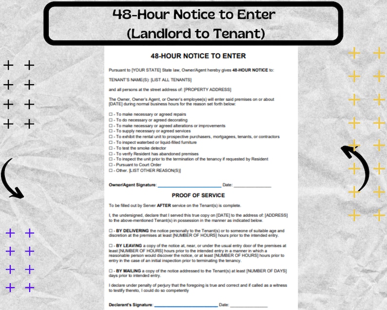 48-hour Notice to Enter (landlord to Tenant) - 48-hour Notice to Enter ...