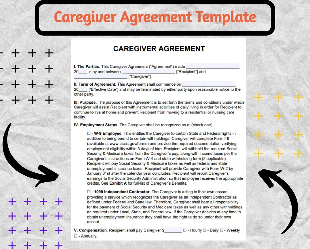 Caregiver Agreement Form - Caregiver Agreement Template - EASY TO EDIT ...
