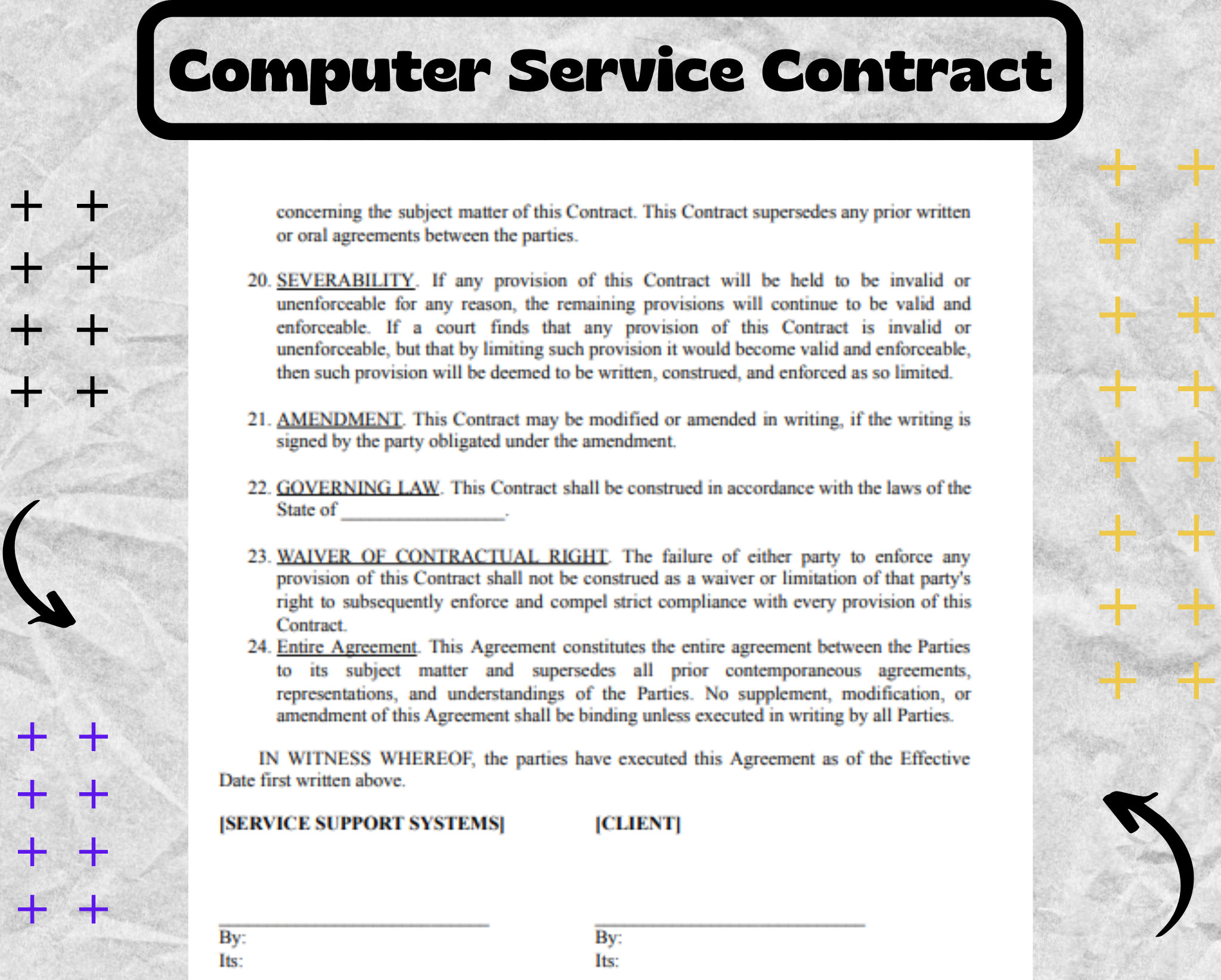 Computer Service Contract Template - Computer Service Contract Forms ...