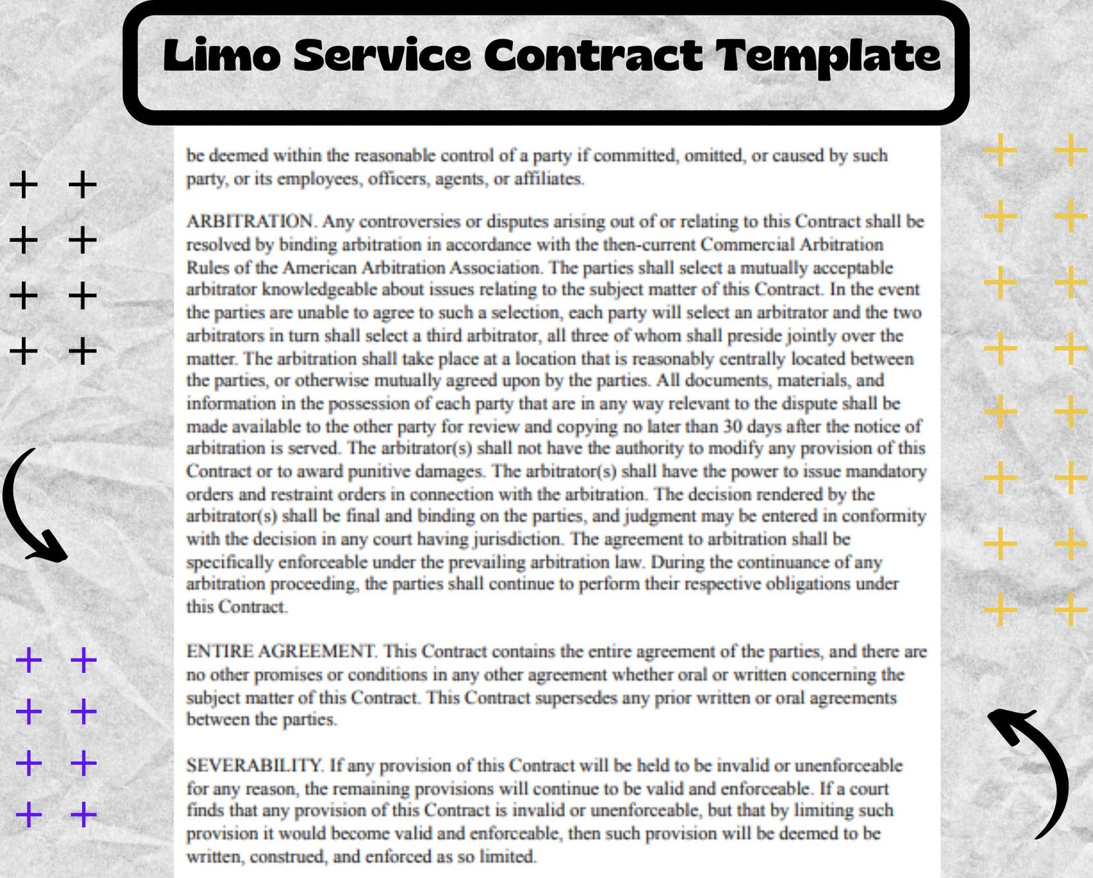 Limo Service Contract Template - Limousine / Car Service Contract Forms ...