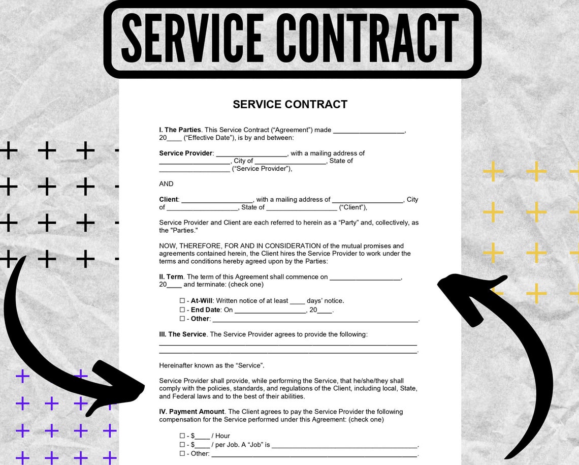 Service Contract Templates - Service Contract Form - Service Contract ...