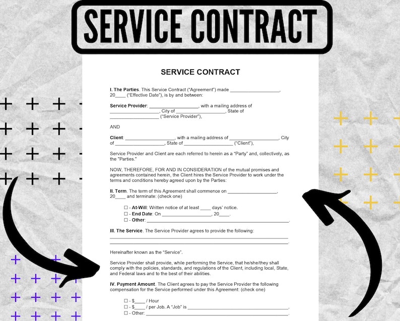Service Contract Templates - Service Contract Form - Service Contract ...