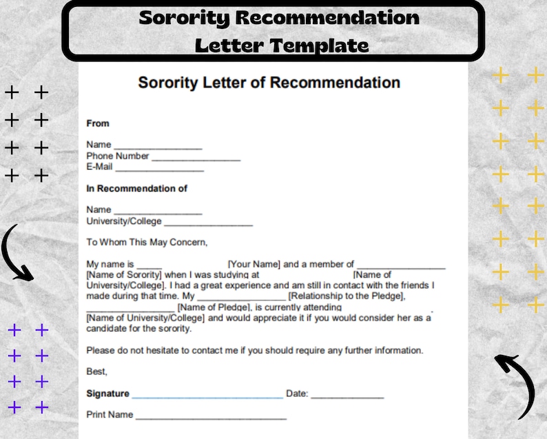 Sorority Recommendation Letter - Sorority Recommendation Letter ...