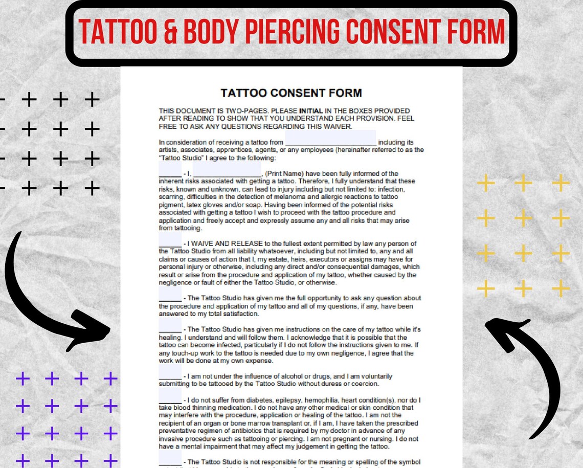 Tattoo & Body Piercing Consent Form / Tattoo and Body Piercing Consent ...