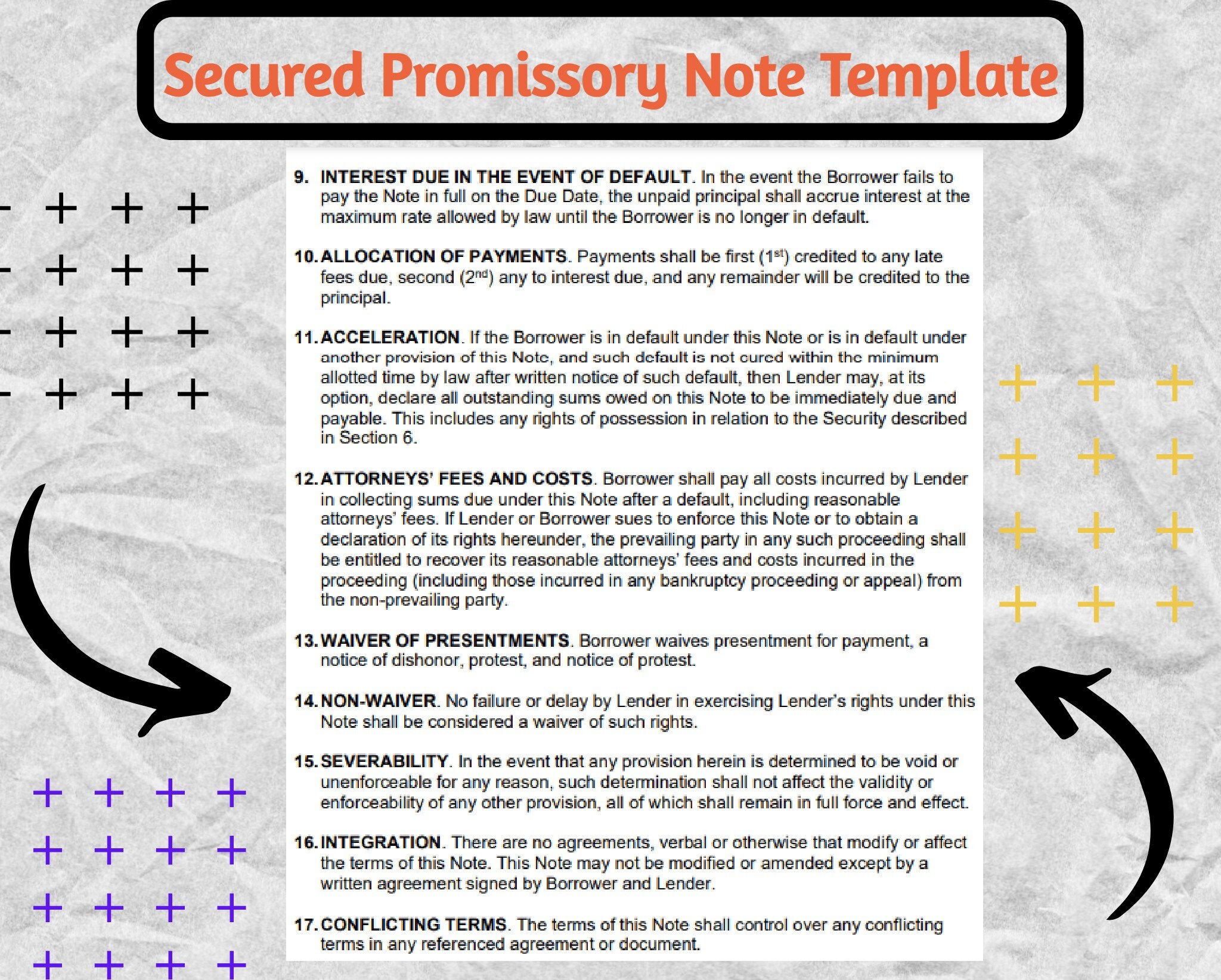 Secured Promissory , Secured Promissory Note Template , Secured ...
