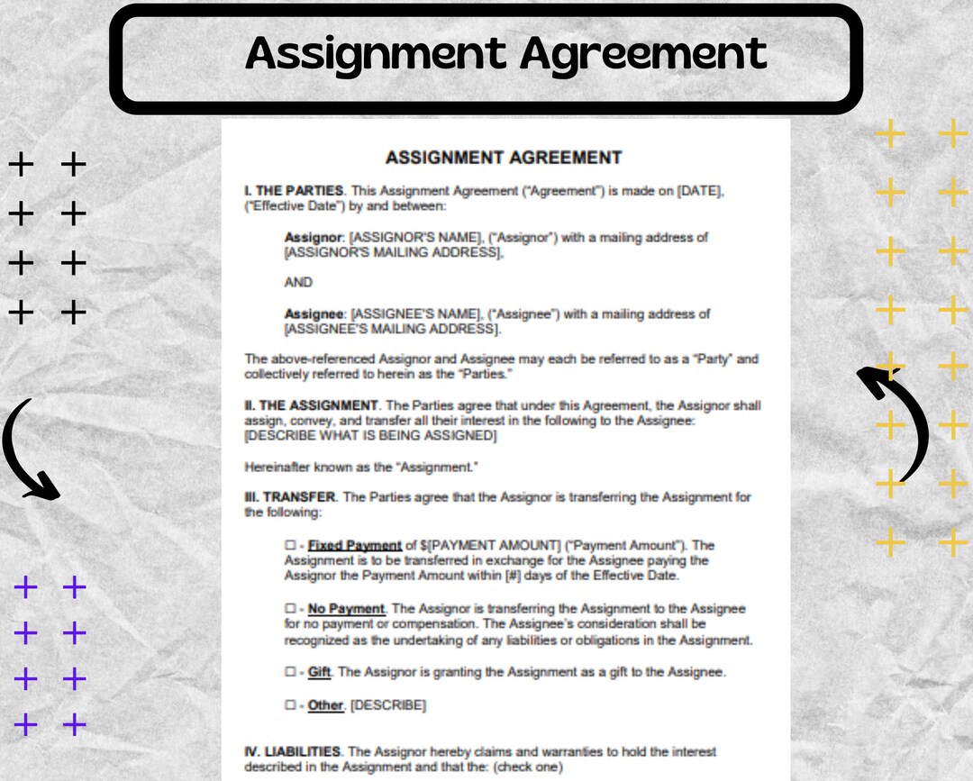 Assignment Agreement - Assignment Agreement Form - Assignment Agreement ...