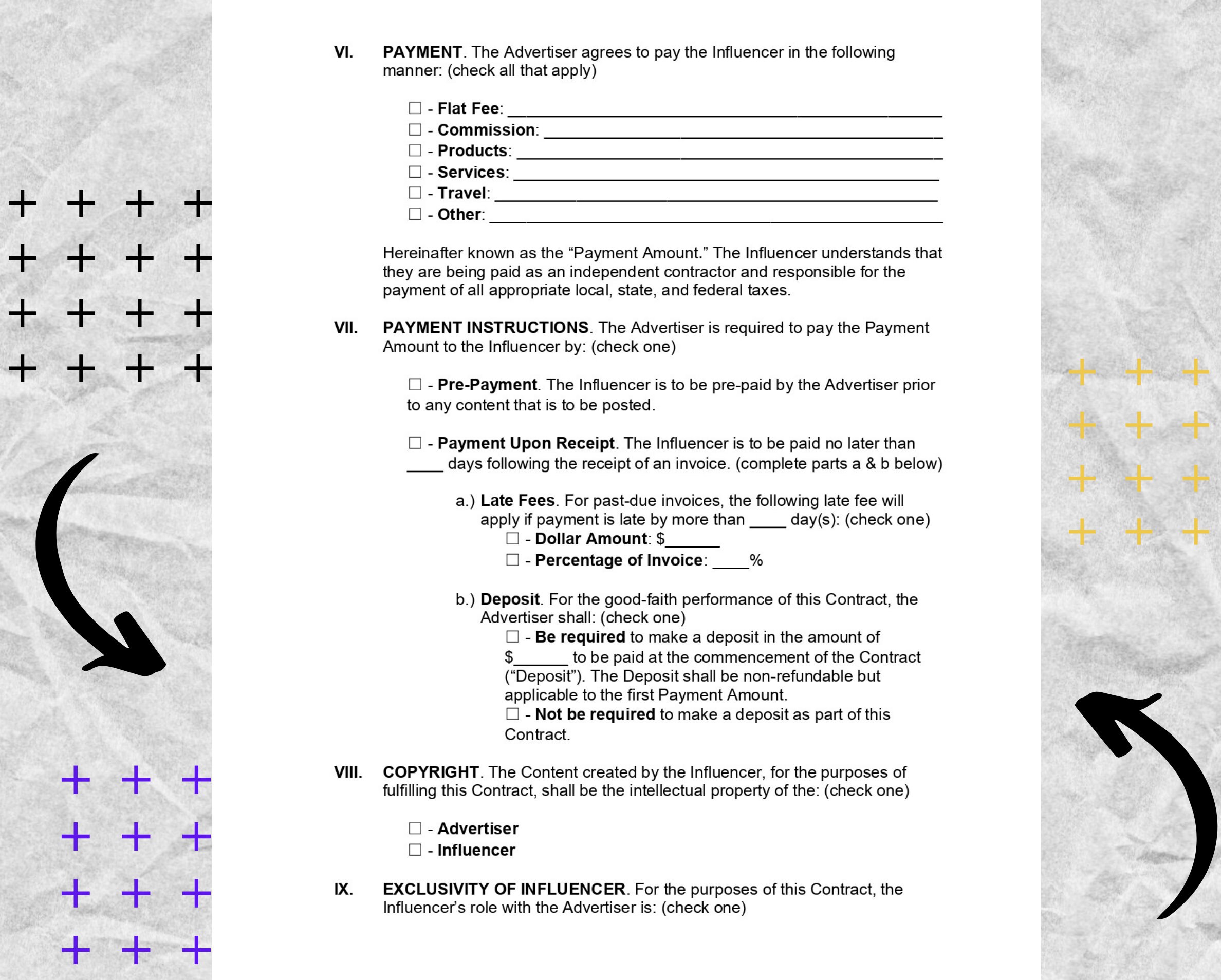 Contrato de Influencer en Redes Sociales , Contrato de Influencer en ...