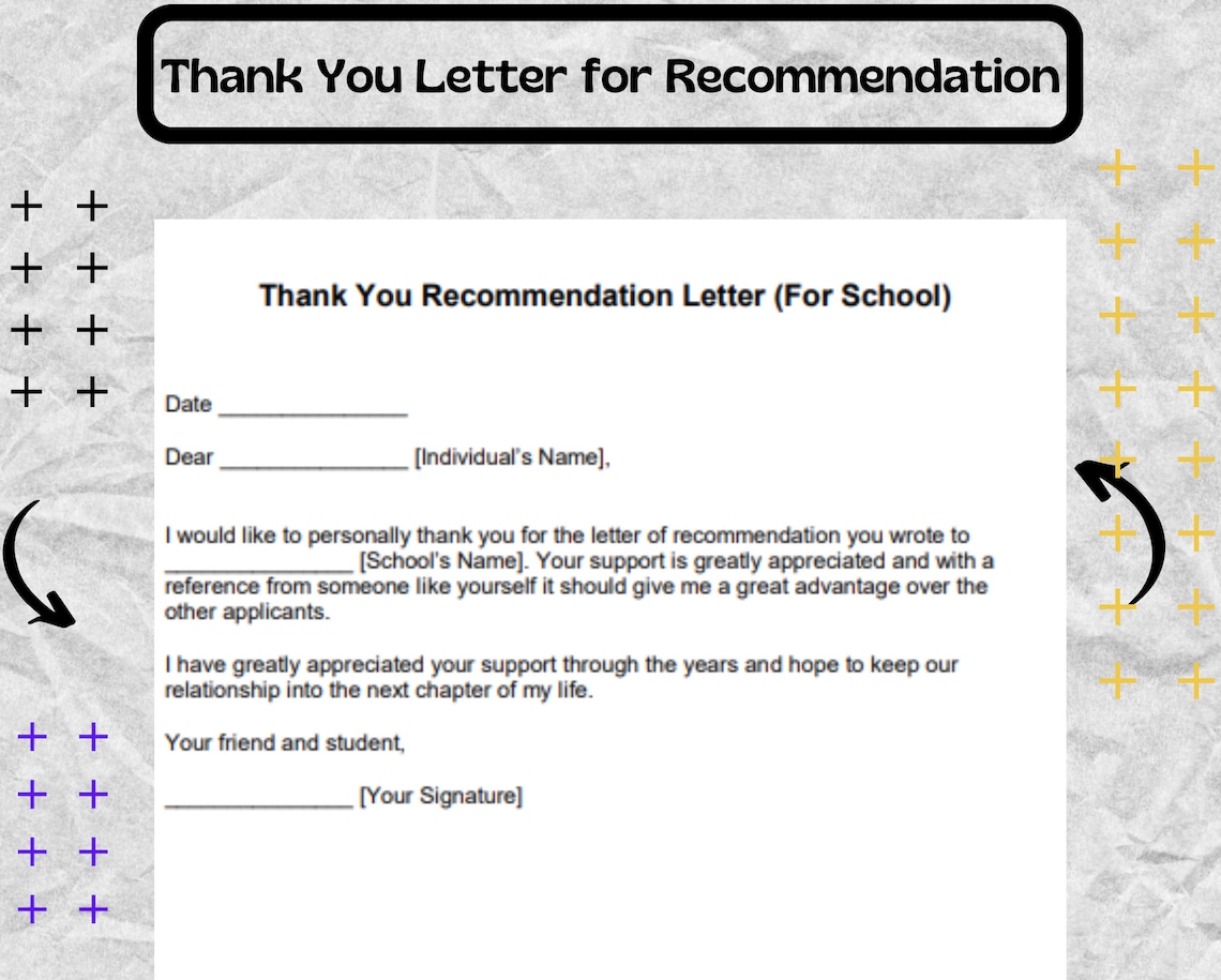 Thank You Letter for Recommendation Template - Thank You Letter for ...