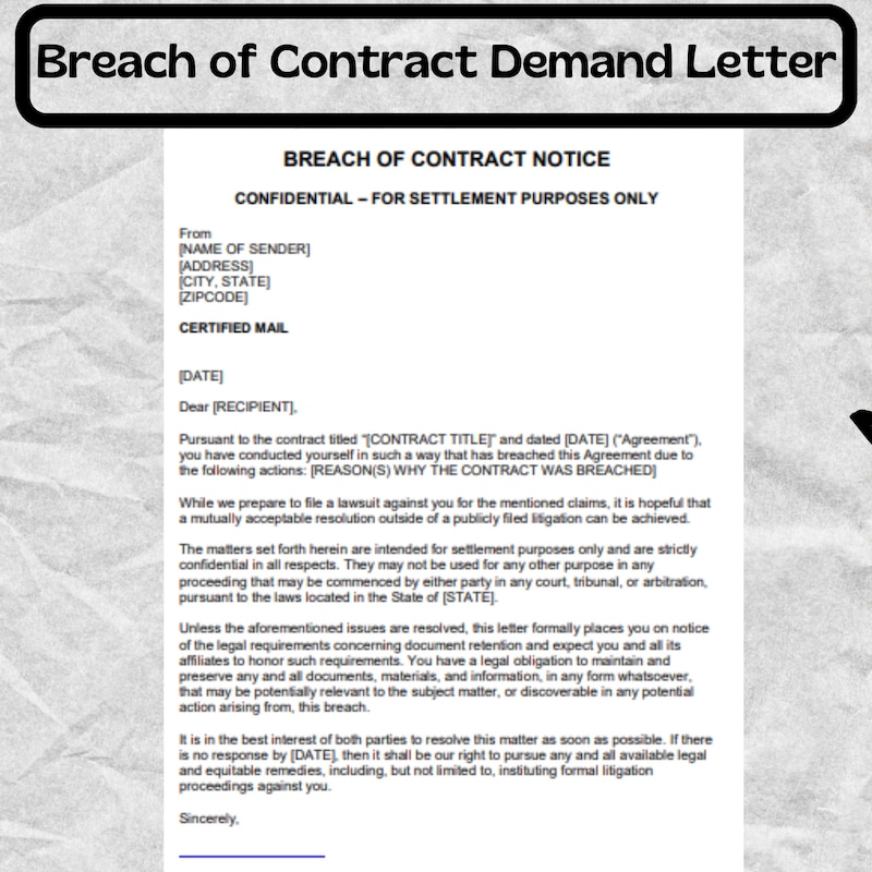 Letter of Demand - Etsy