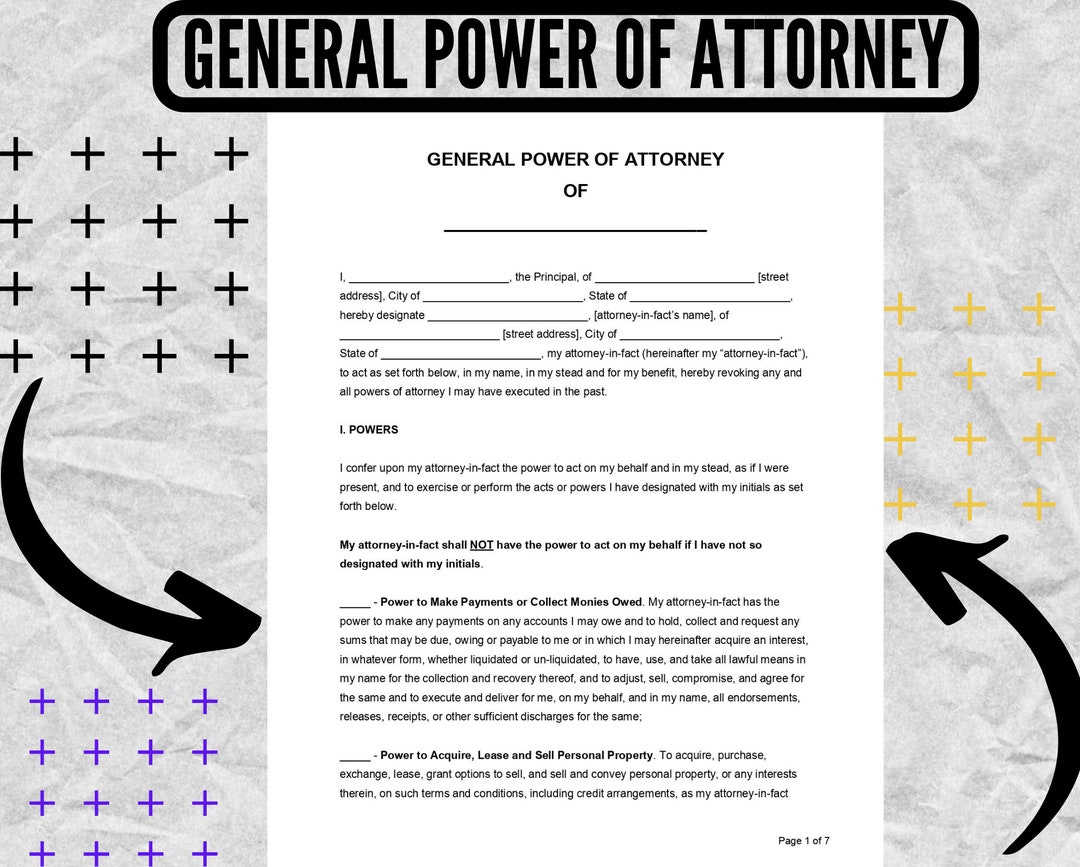 General Power of Attorney - POA - General Power of Attorney Form - POA ...