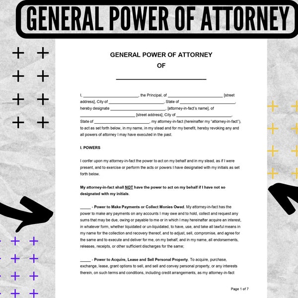Legal Power of Attorney Template - Etsy
