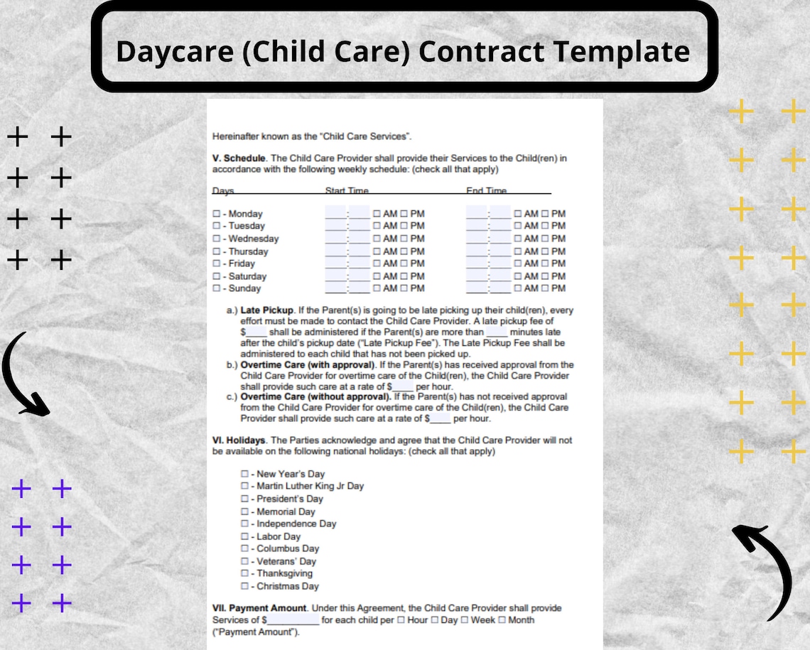 Daycare (child Care) Contract - Daycare (child Care) Contract Template ...