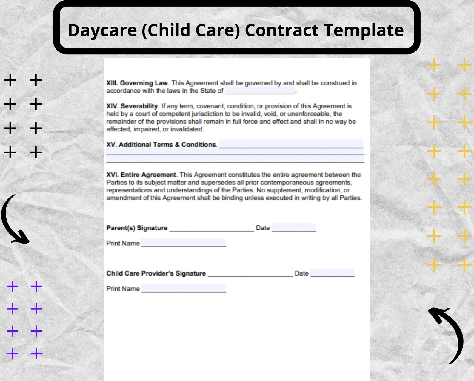 Daycare (child Care) Contract - Daycare (child Care) Contract Template ...