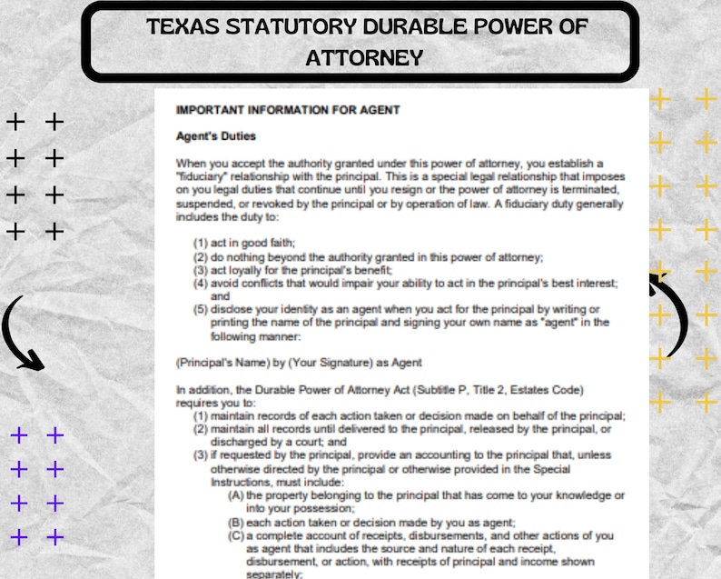 Texas Durable (statutory) Power of Attorney - Texas Durable (statutory ...