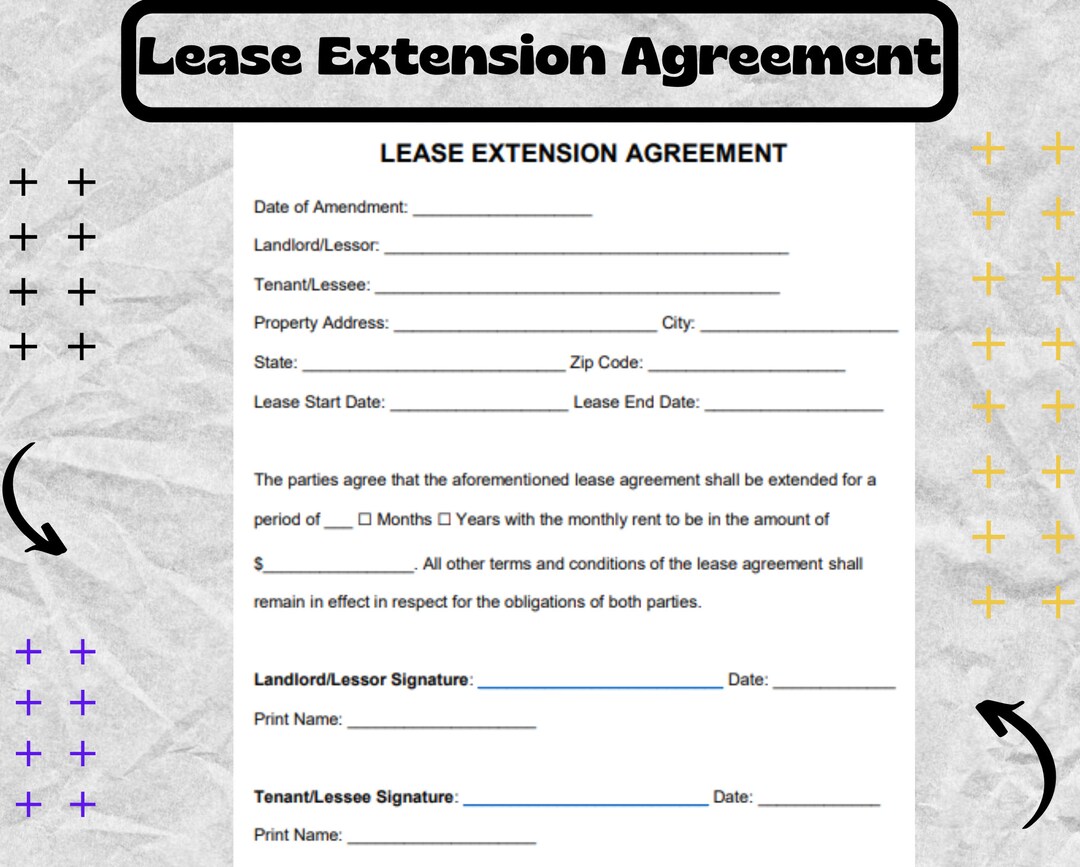 Lease Extension Agreement , Residential and Commercial - Lease ...
