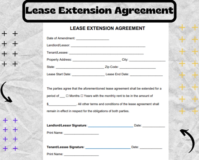 Lease Extension Agreement , Residential and Commercial - Lease ...