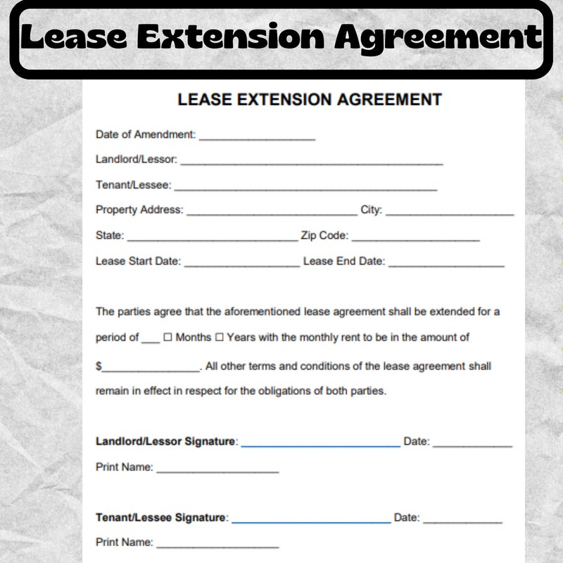 Lease Agreement Template - Etsy