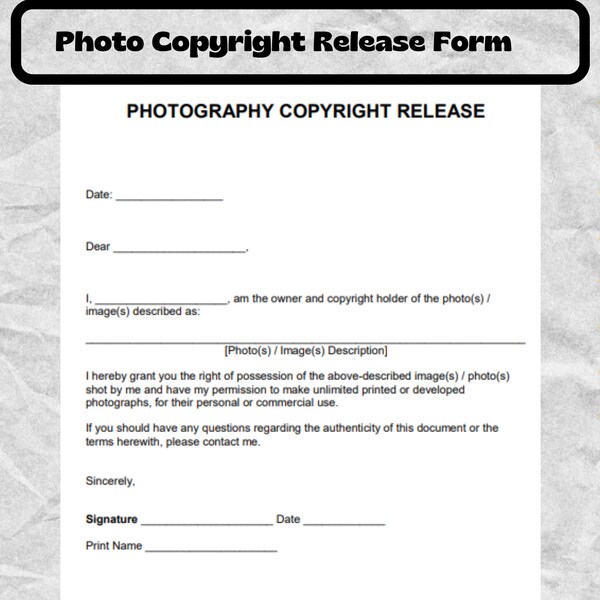 Copyright Release - Etsy