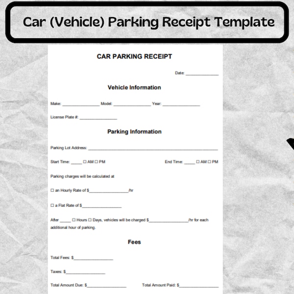 Parking Pass Template - Etsy