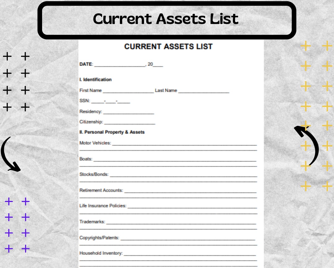 Current Assets List - Current Assets List Template - Current Assets ...