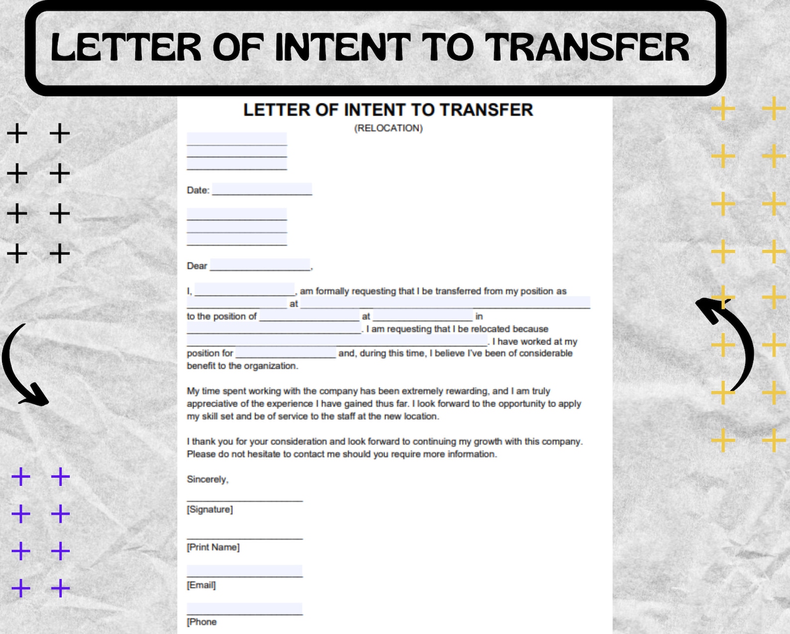 Transfer Department Job Letter of Intent - Transfer Department Job ...