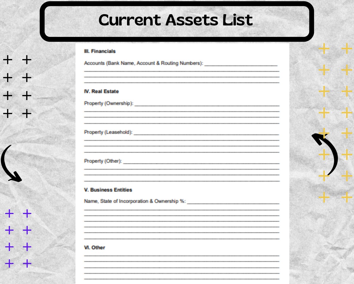 Current Assets List - Current Assets List Template - Current Assets ...