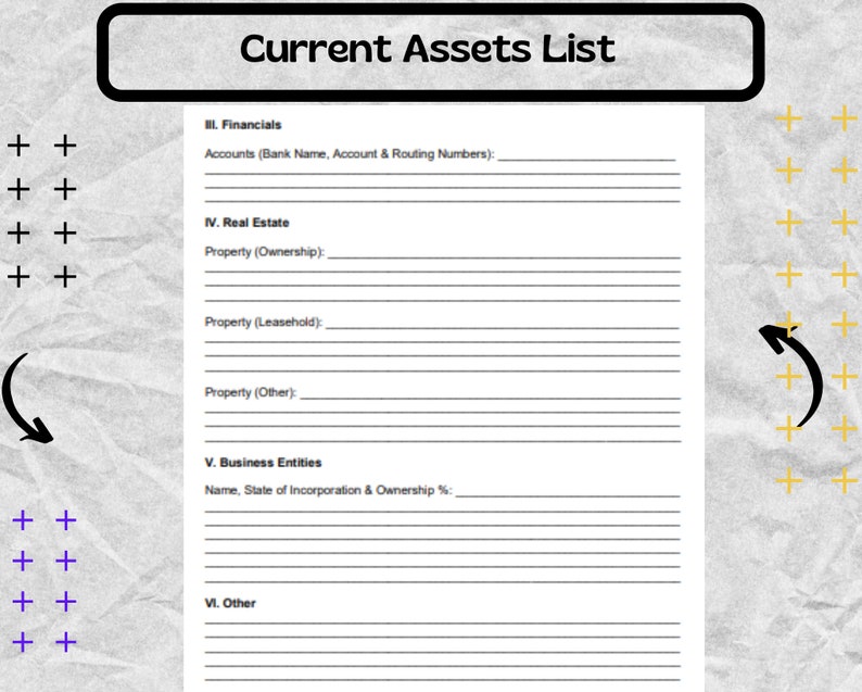 Current Assets List - Current Assets List Template - Current Assets ...