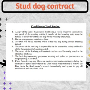 Stud Dog, Stud Dog Contract, Stud Dog Forms, Stud Dog Template, Stud ...