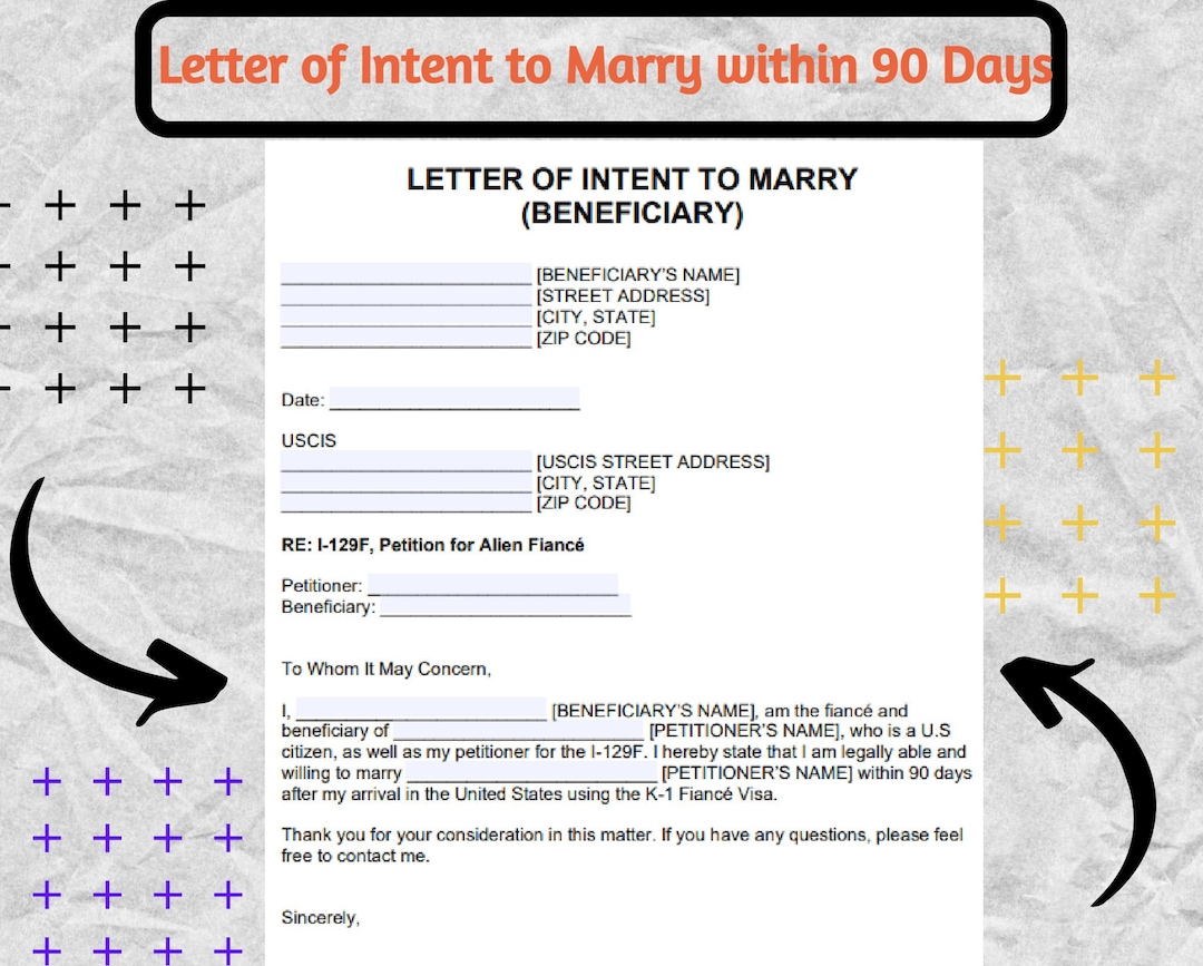 Letter Of Intent To Marry Within 90 Days Petitioner Beneficiary