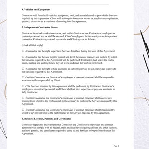 Truck Driver Contract Form - Truck Driver Independent Contractor ...