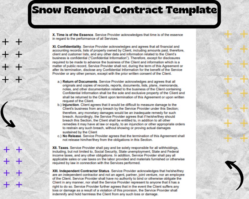 Snow Removal Contract Template - Snow Removal Contract Forms - Snow ...