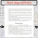 Stud Dog, Stud Dog Contract, Stud Dog Forms, Stud Dog Template, Stud ...