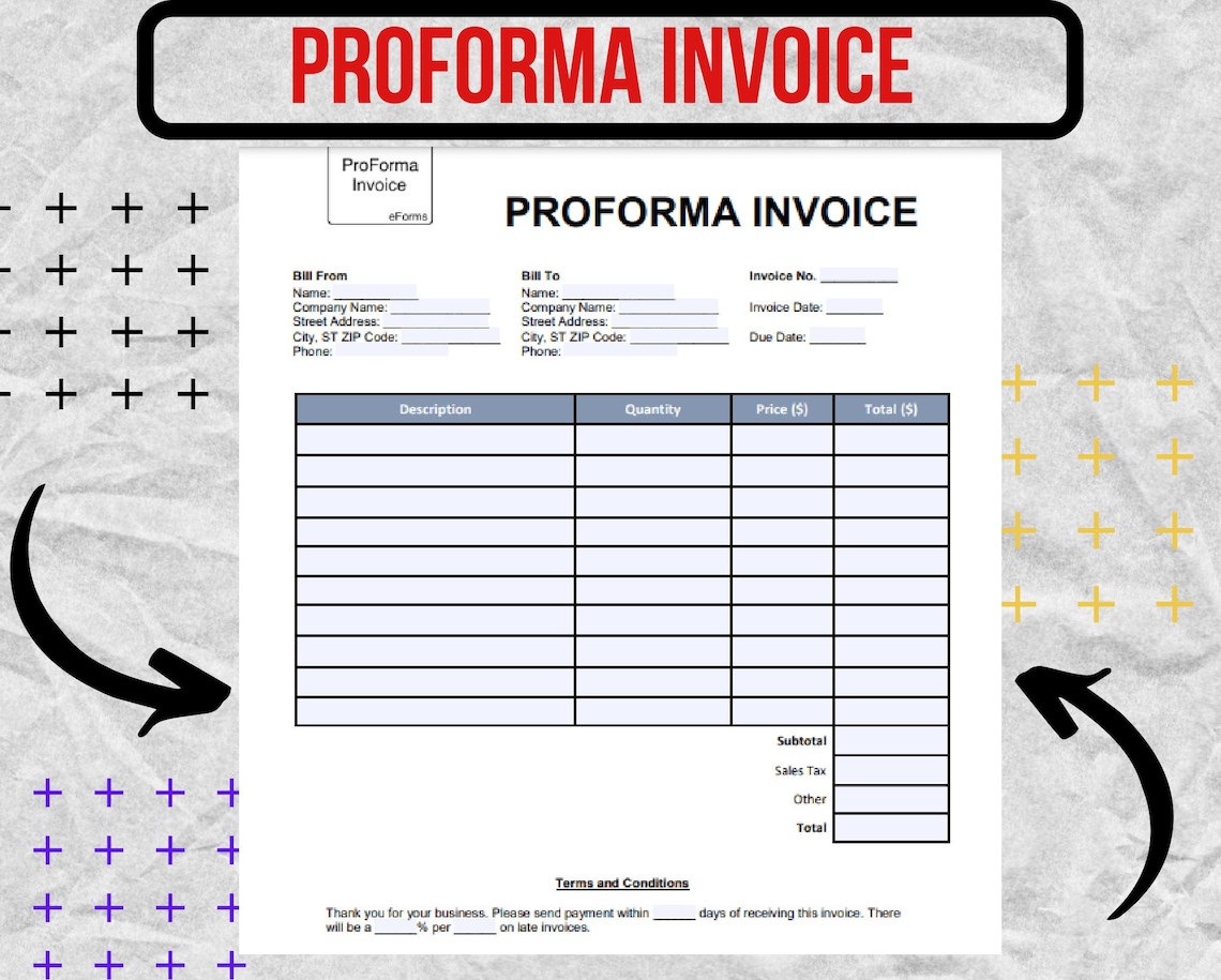 Proforma Invoice Template / Proforma Invoice / Proforma - Etsy