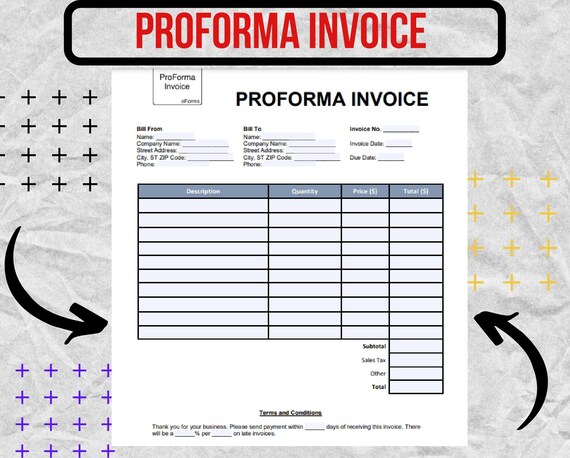 Proforma Invoice Template / Proforma Invoice / Proforma | Etsy