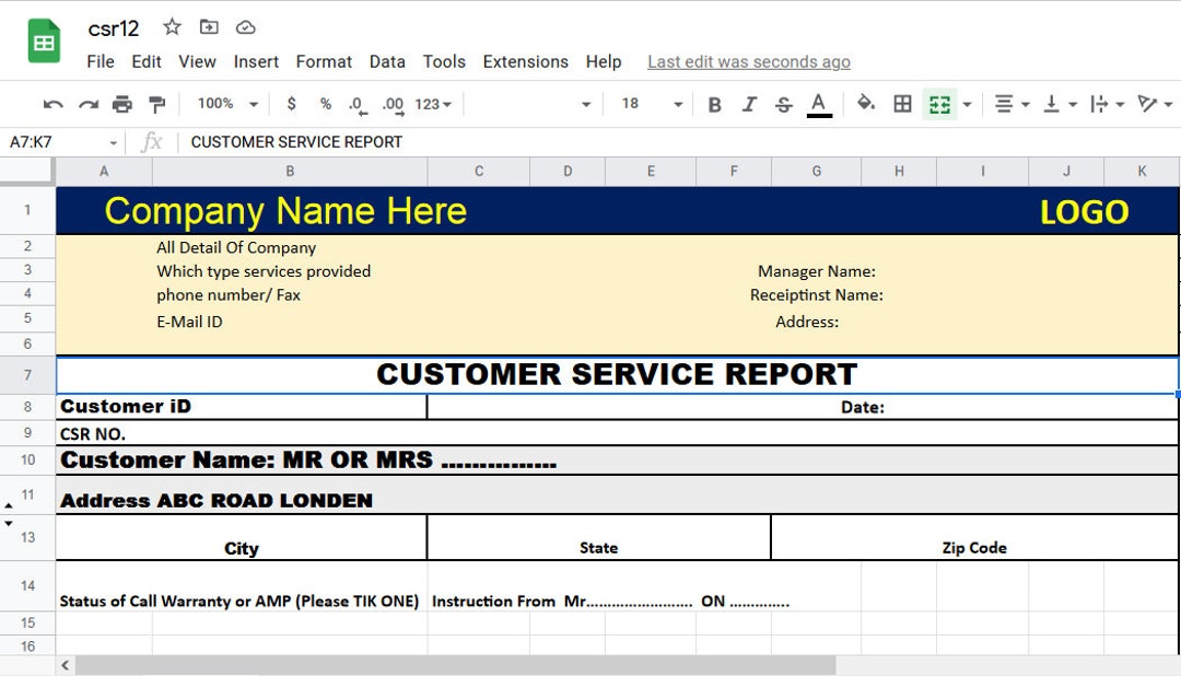 Service Report Template, Customer Service Report Template, Services ...