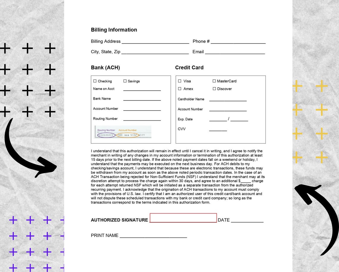Credit Card Authorization - Credit Card Authorization Form -client ...