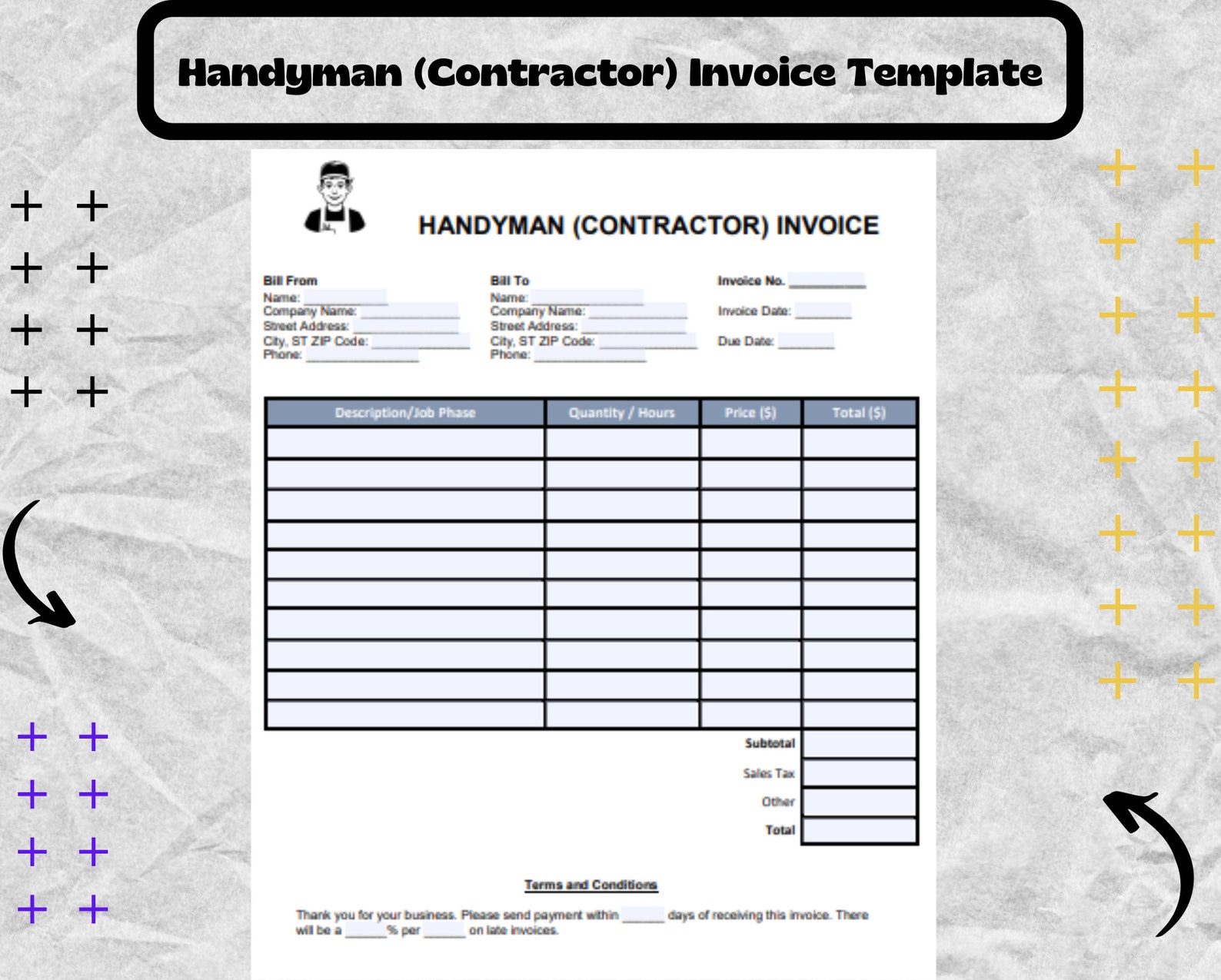 Handyman (contractor) Invoice Template - Handyman (contractor) Invoice ...